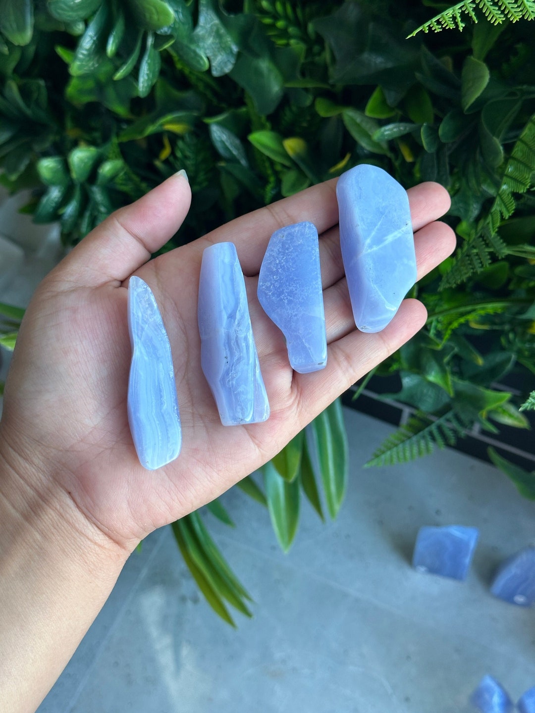 Blue Lace Agate Pocket Stone, A1 to A4, High Quality, Soft Polish ...