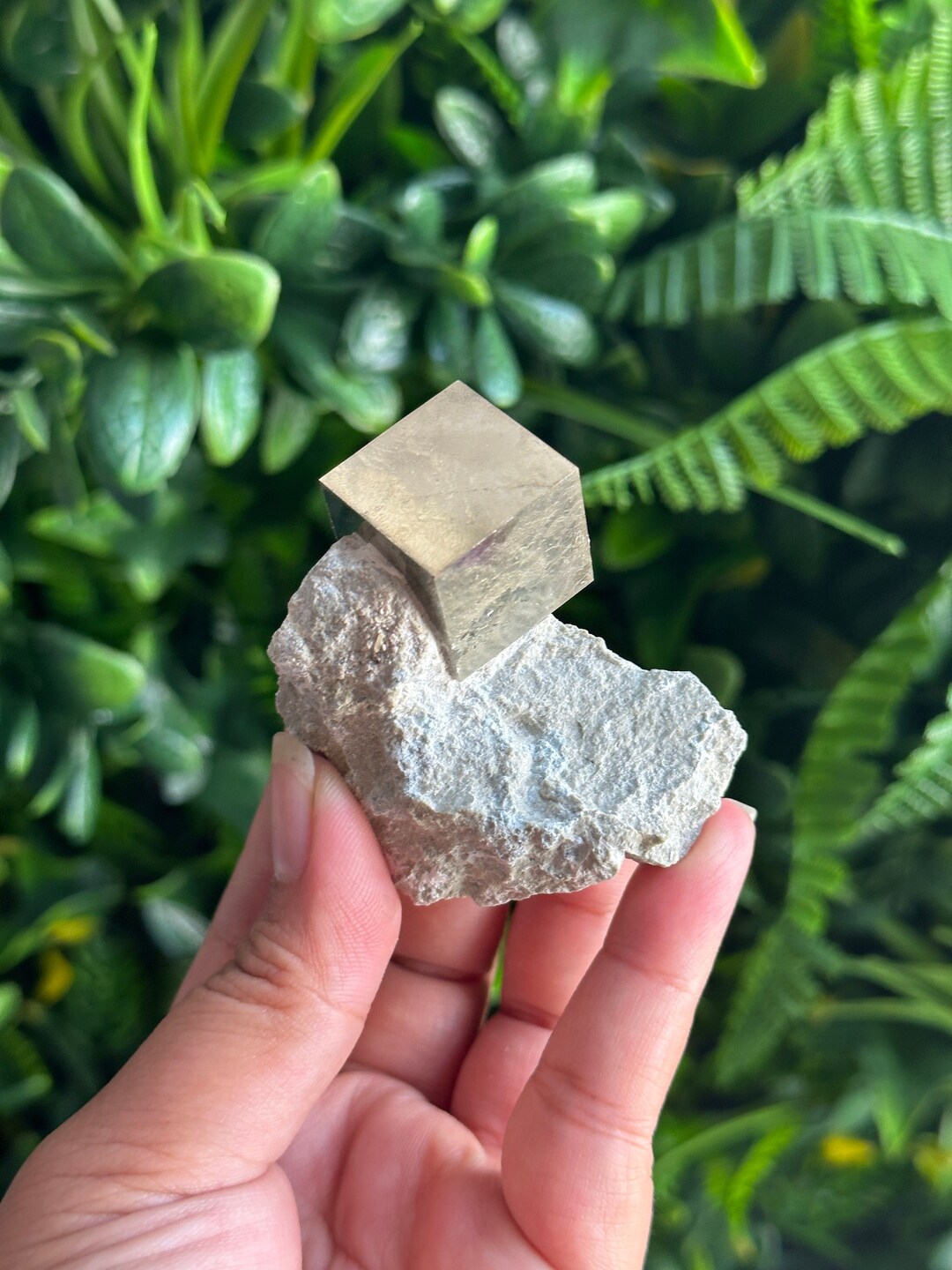 99g Perfect Pyrite Cube on Matrix, Penetrator Cube, Geometric Texture ...