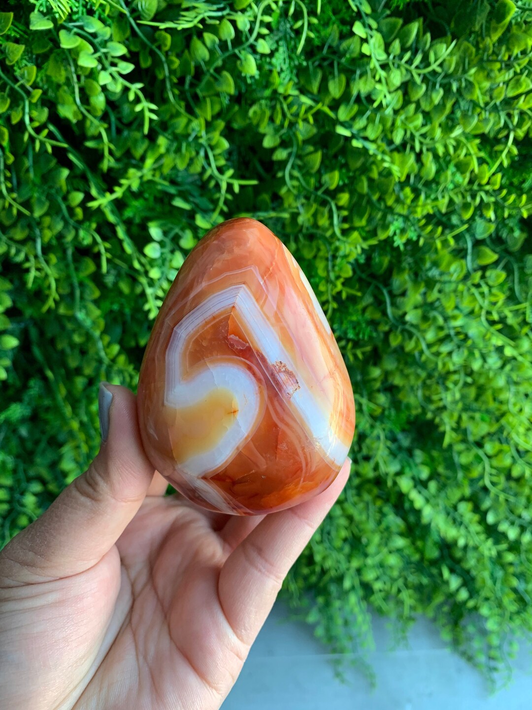 308g Fiery Orange Carnelian Freeform, Banded Agate, High Quality, Stone ...