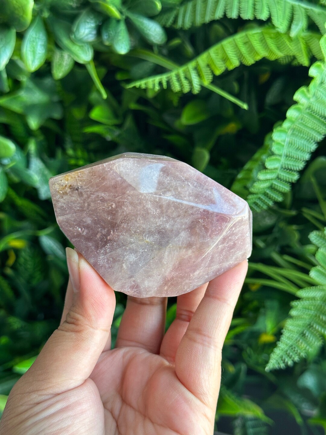 191g Purple Rose Quartz Freeform, Gem Cut Freeform, Soft Polish, Stone ...