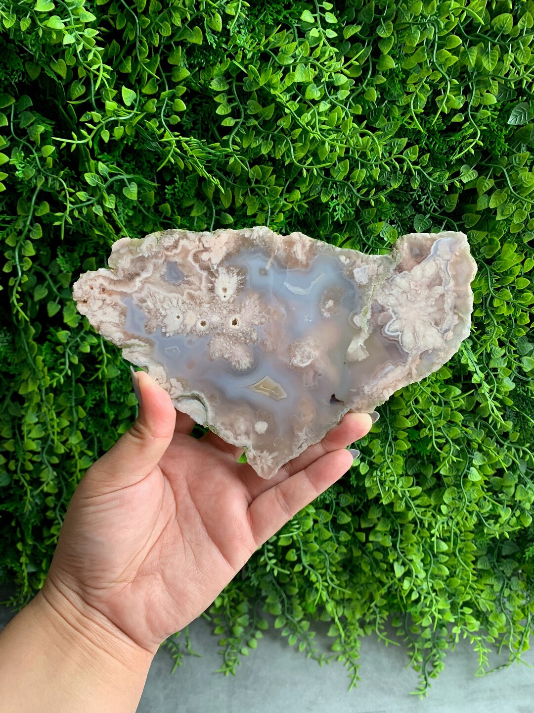 427g Perfectly Pastel Flower Agate Show Piece Slab, Large Flowers, High ...