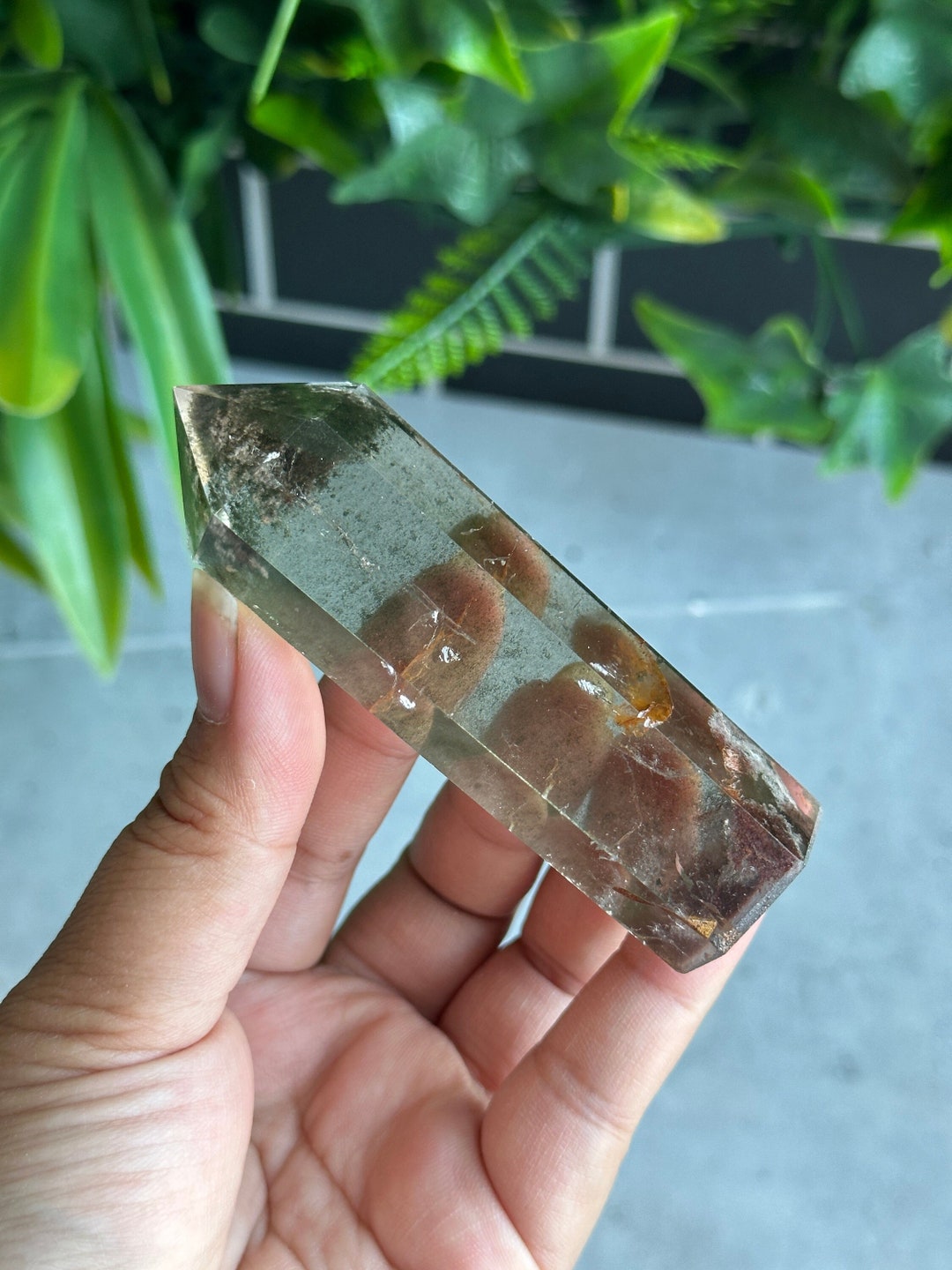 96g Garden Quartz Tower With Phantom Point, Schiller, Chlorite ...