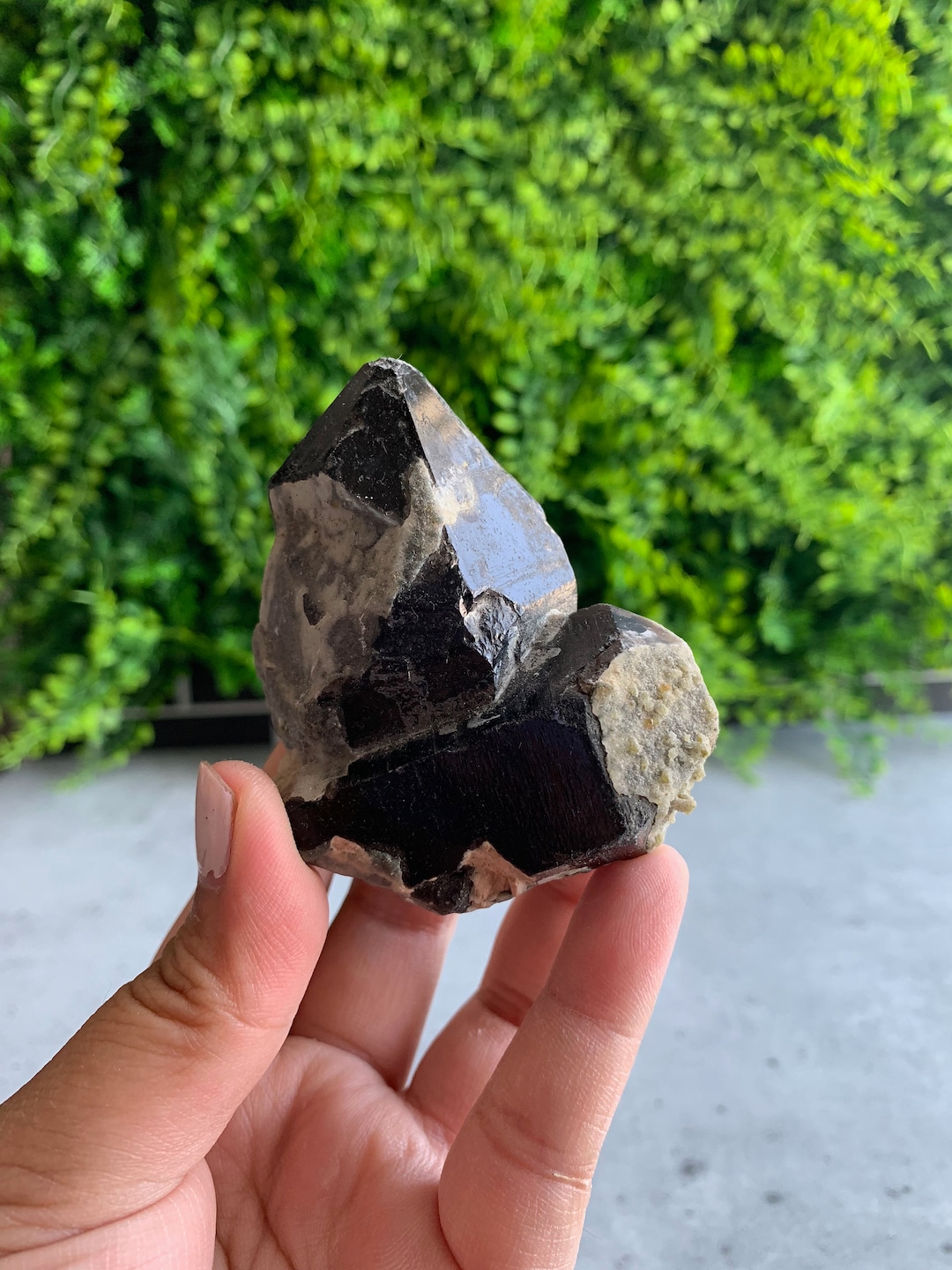 173g Black Smoky Quartz Cluster, Rough Point, Secondary Growth, Self ...