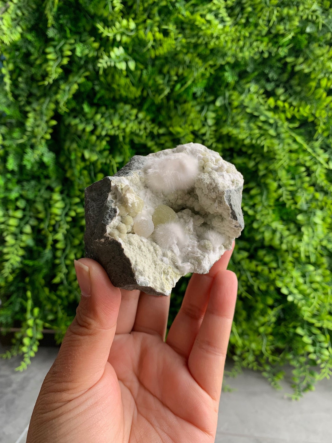 244g Okenite Puffball Specimen on Matrix, India, Stone of Comfort - Etsy