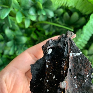 42g Black Siderite Specimen With Double Terminated Calcite, Rare ...