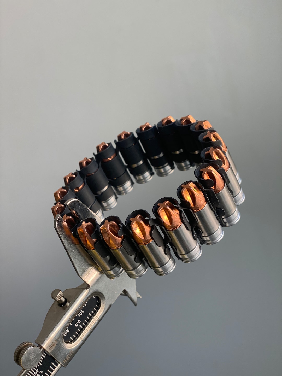 Copper Bullet Bracelet Link Cuff Bangle Chain Men and Women Satin Black ...