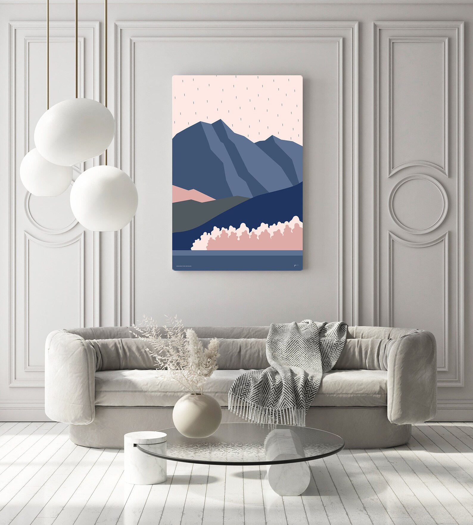 Aoraki Mount Cook New Zealand Modern Geometric Abstract | Etsy New Zealand