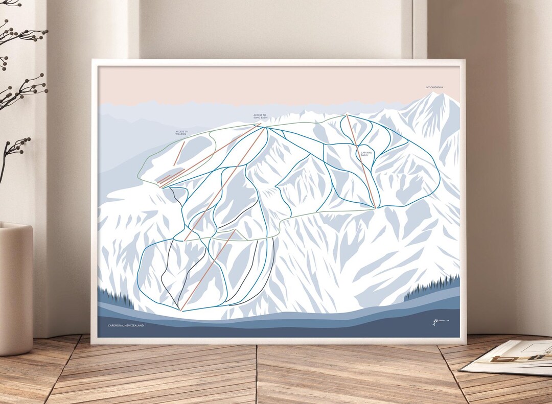 Cardrona Alpine Resort NZ Trail Map Art Print - Etsy