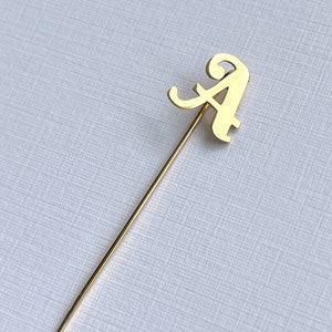 14k Gold Personalized Initial Lapel Pin: Custom Suit Pin - Etsy