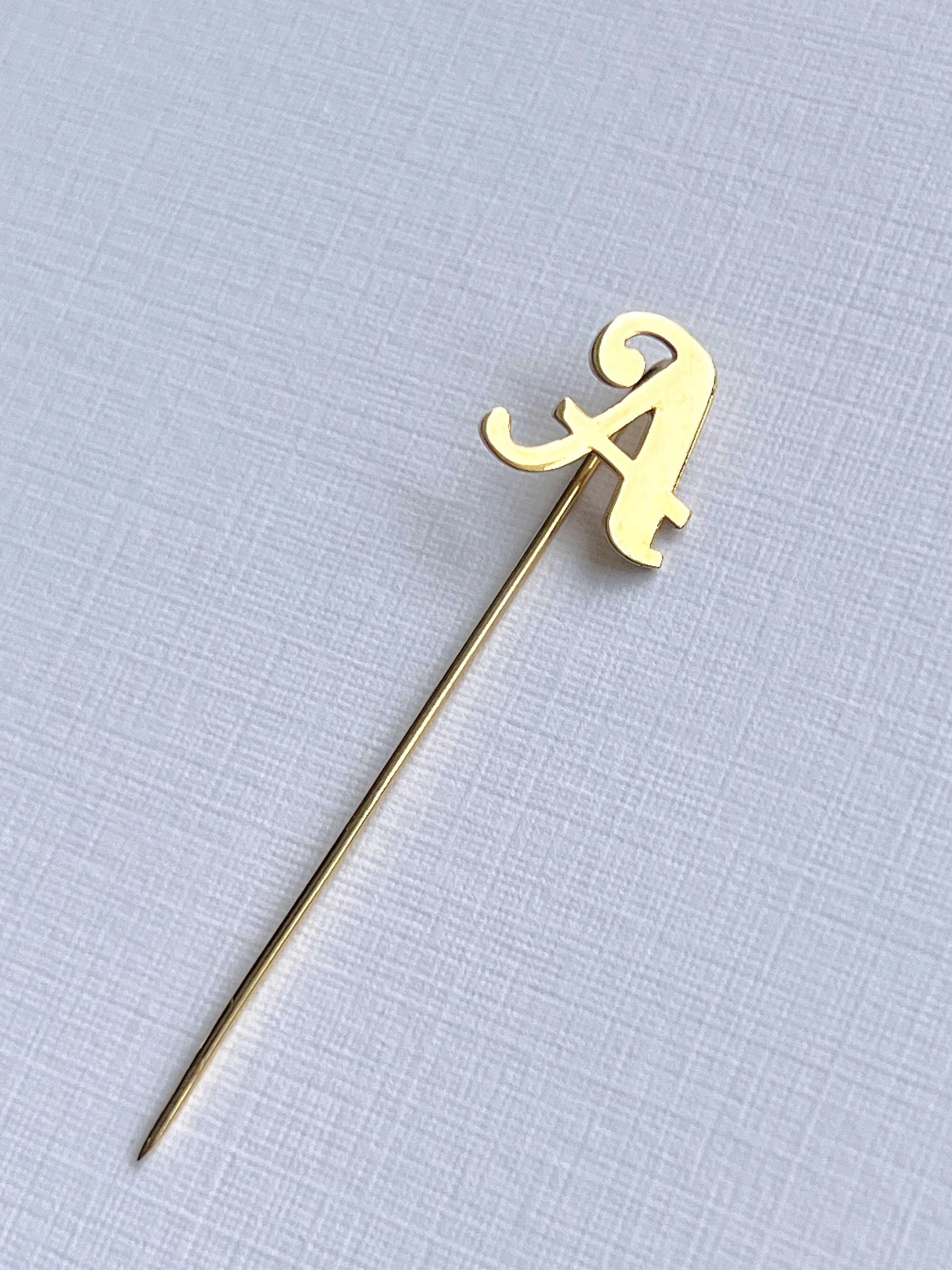 14k Gold Personalized Initial Lapel Pin: Custom Suit Pin - Etsy