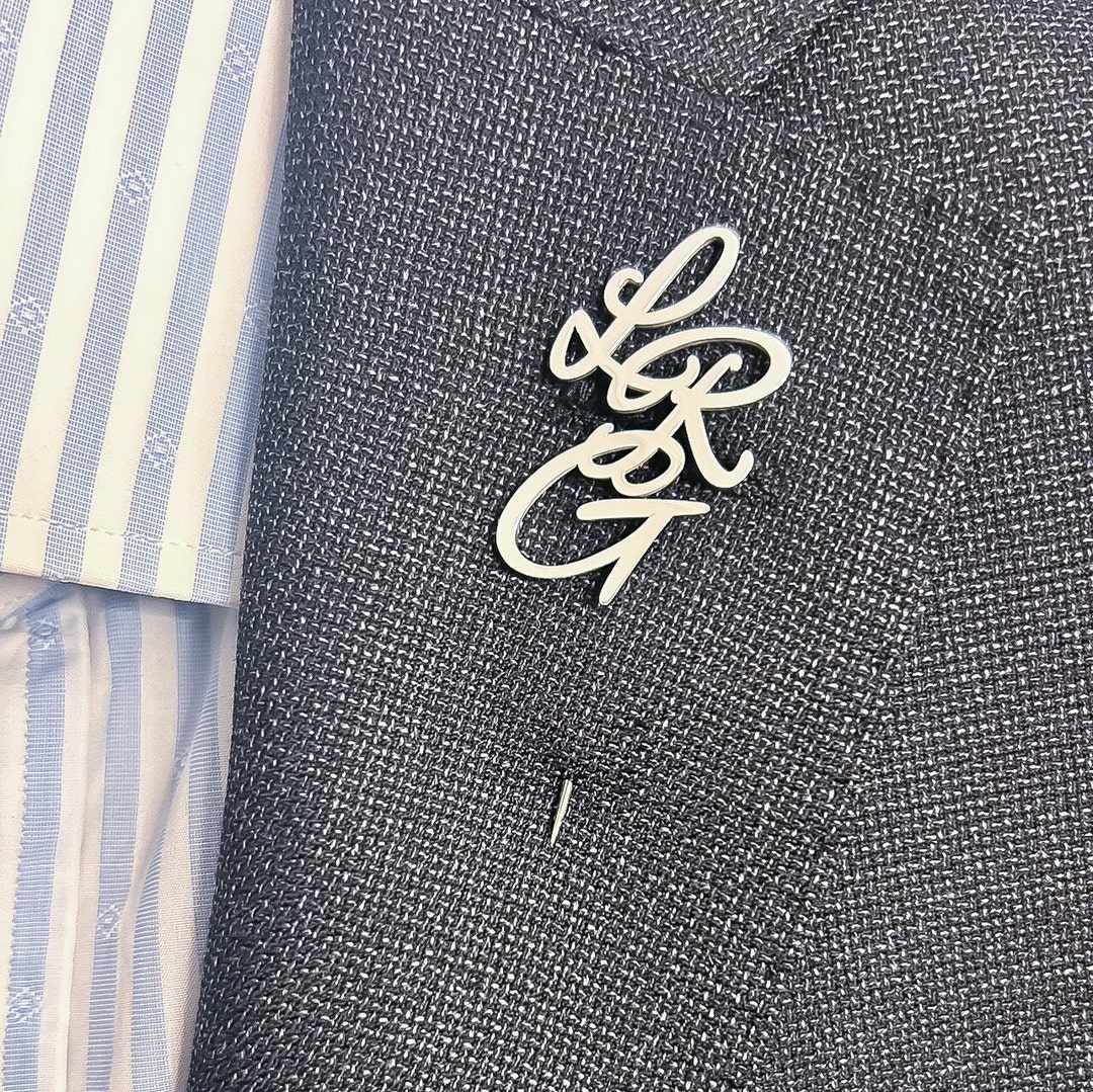 Personalized Name Brooch Lapel Pin,sterling Silver 925, Grooms Men ...