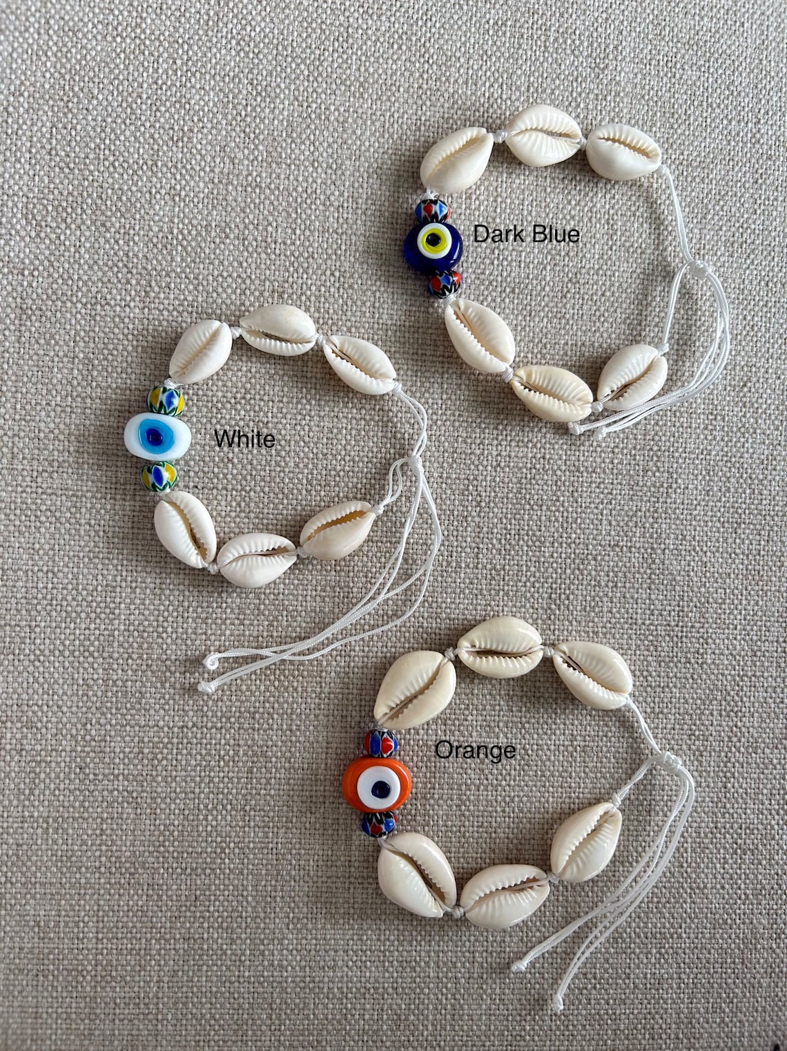 Cowrie Shell Anklet With Evil Eye: Nautical Beach Jewelry - Etsy