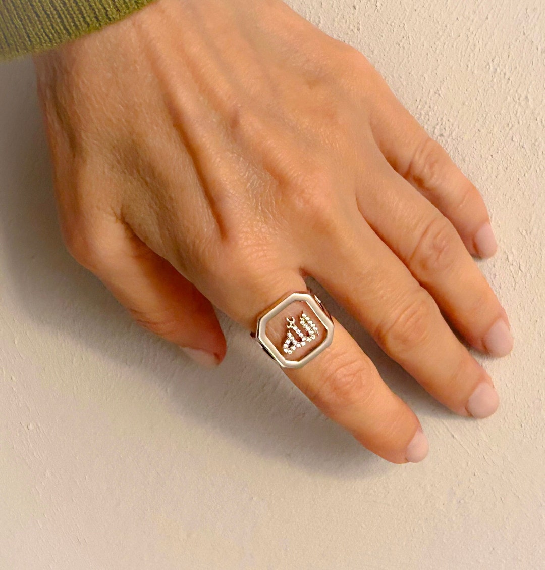 God Name Symbol Ring, Zircon Allah Ring, Muslim, Islamic Ring Tears of ...