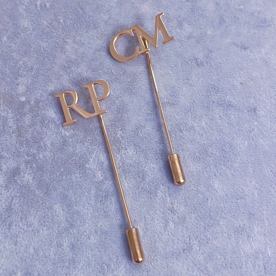 Personalized Initial Lapel Pin , Personalilzed Name Pin Suit, Wedding ...
