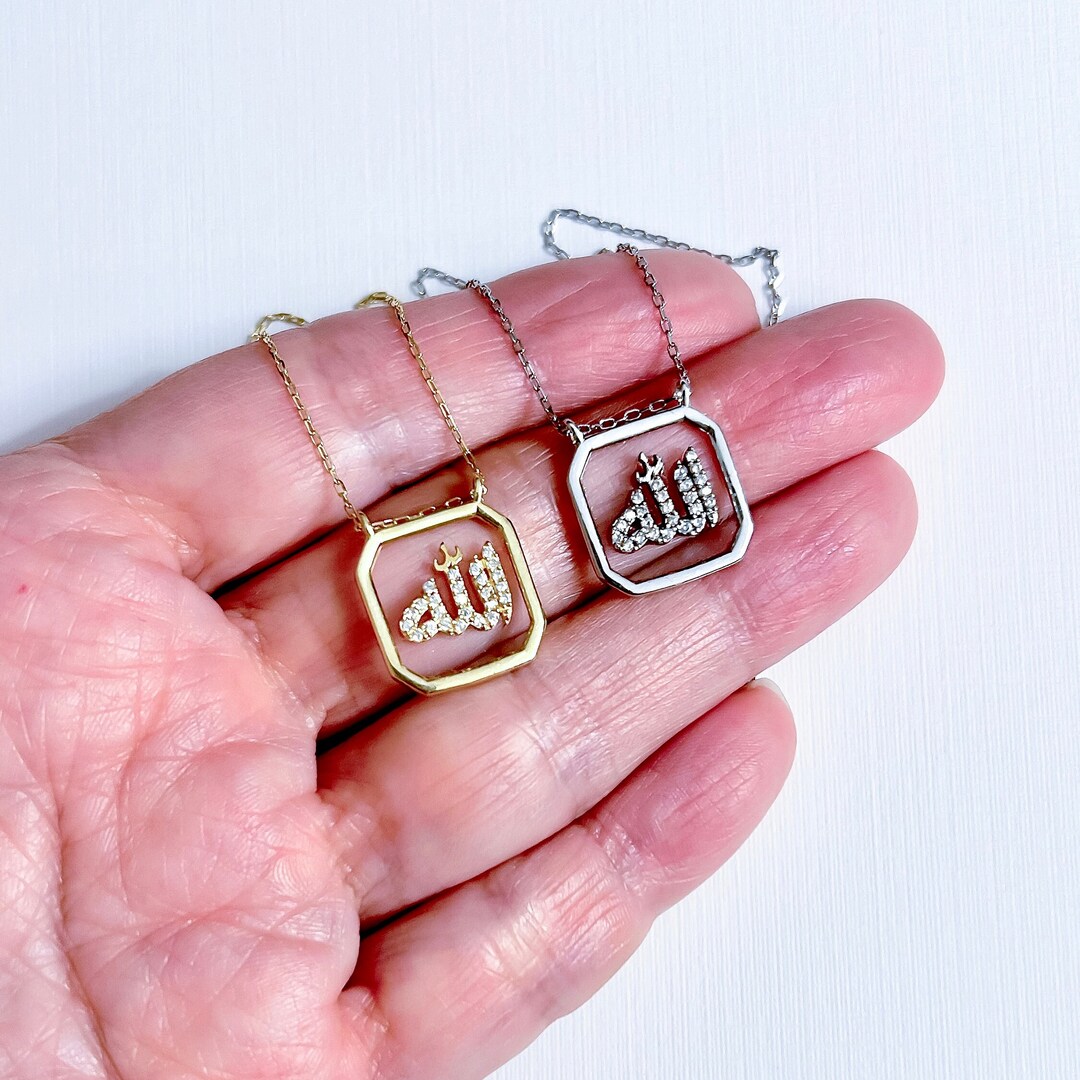 God Name Symbol Necklace, Zircon Allah Necklace, Muslim Pendant ...