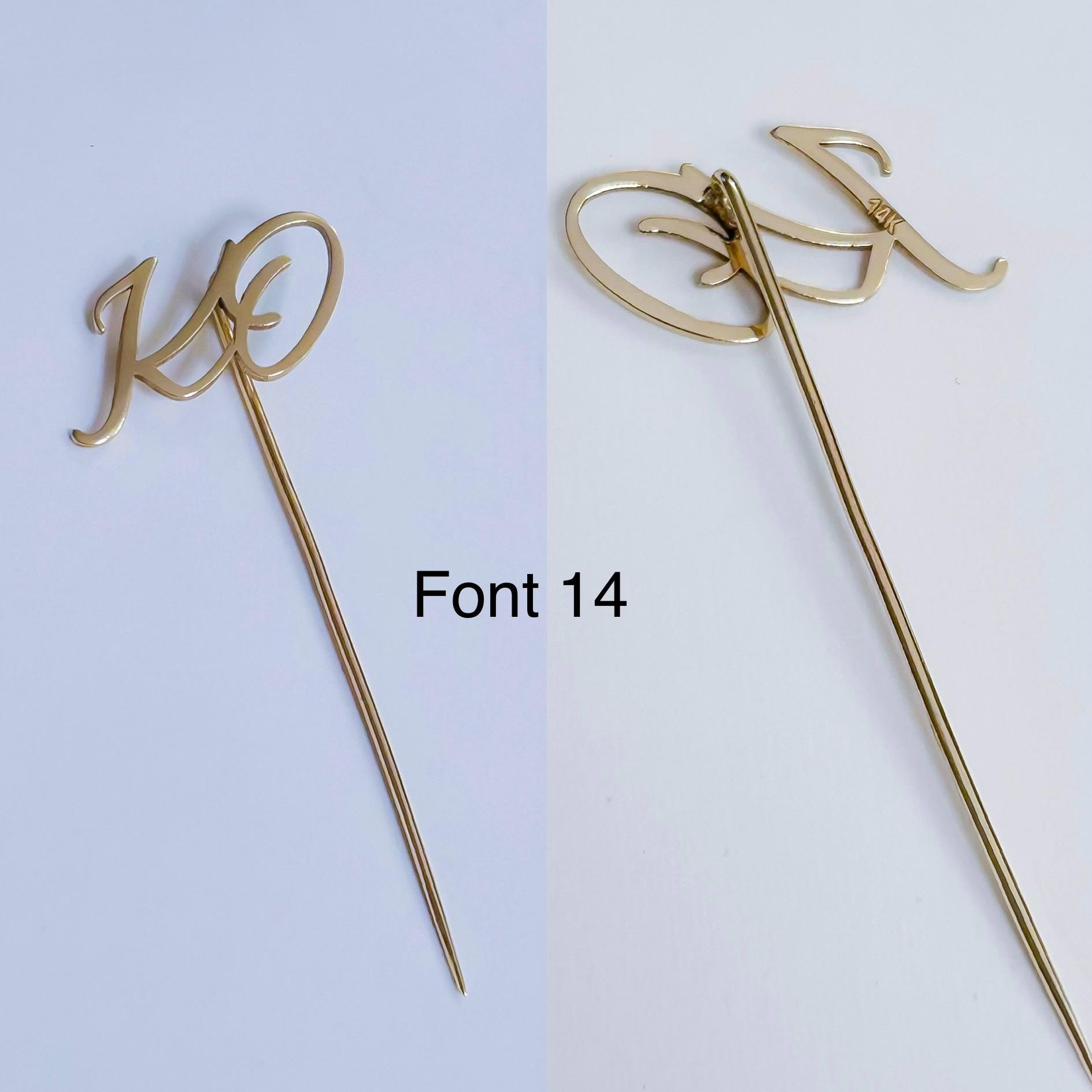 14k Gold Personalized Initial Lapel Pin: Custom Suit Pin - Etsy