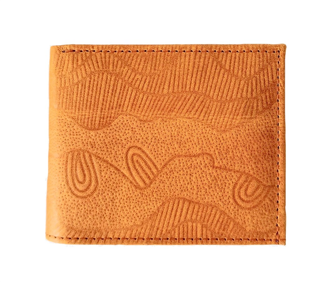 Aboriginal Men's Wallet - Leather - Tan - Damien & Yilpa Marks ...