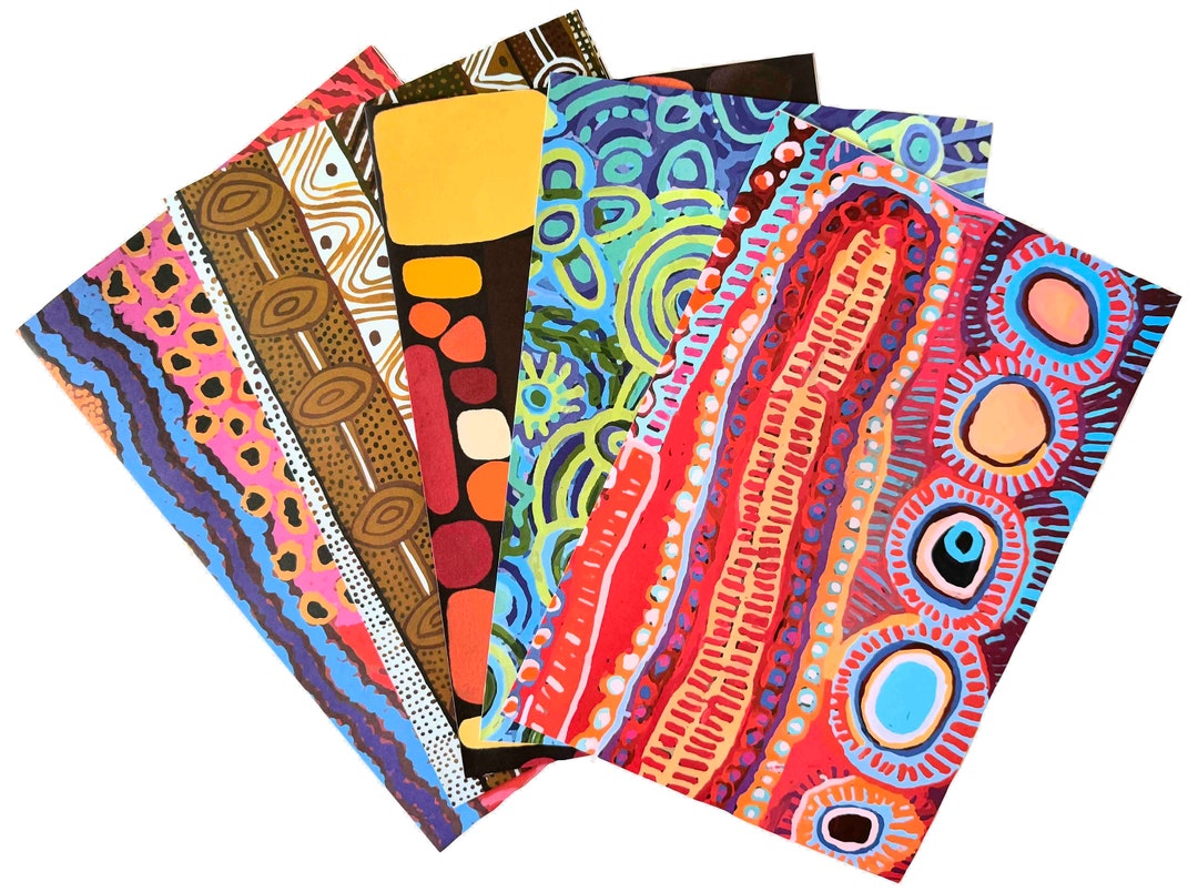 5 X Aboriginal Wrapping Paper, Gift Wrap Sheets Indigenous, Australia ...