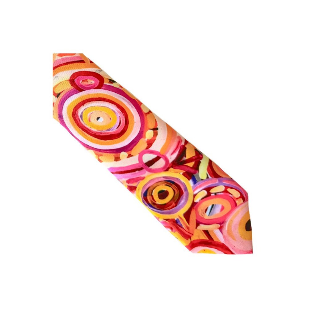Aboriginal Tie - Gift Boxed - Cedric Varcoe, Orange - Polyester ...