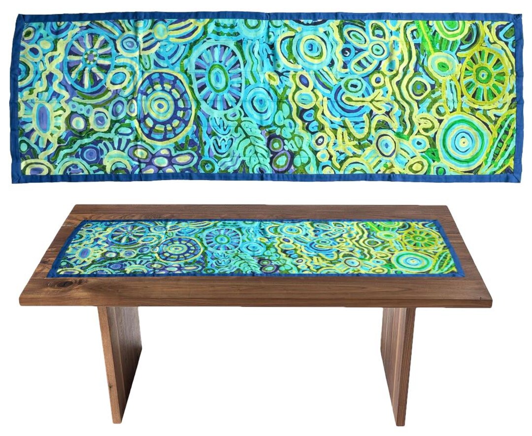 Aboriginal Table Runner - 150x45cm - Cotton - Cedric Varcoe - Australia ...