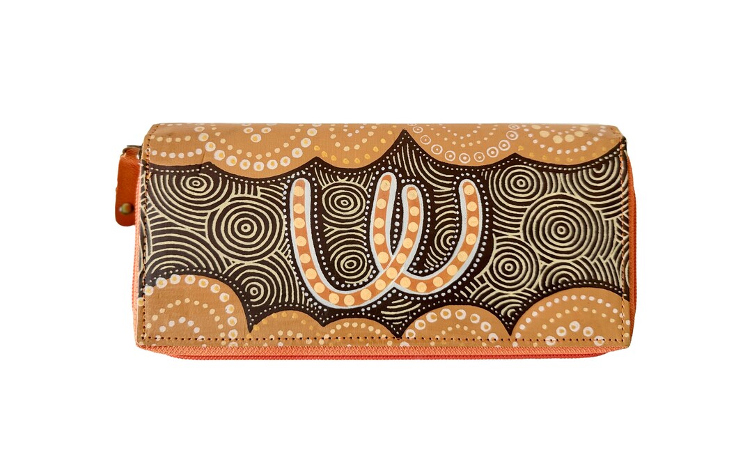 Aboriginal Purse - Leather - Sibling Bond, Brown - Australia ...