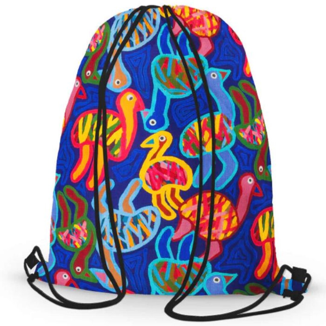 Aboriginal Drawstring Bag, Beach Bag - Made in Australia - Torch Emus ...
