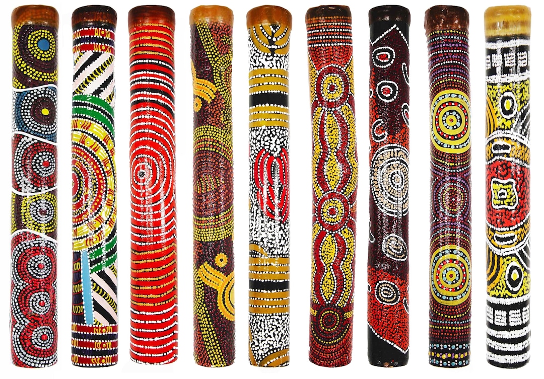 16 / 40cm Didgeridoo Bamboo Aboriginal Art, Dot Art Australia ...