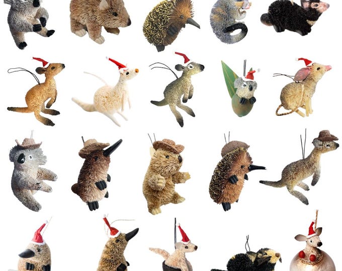 Australian Animals Christmas Decorations, Tree Ornaments, Felt Animals ...