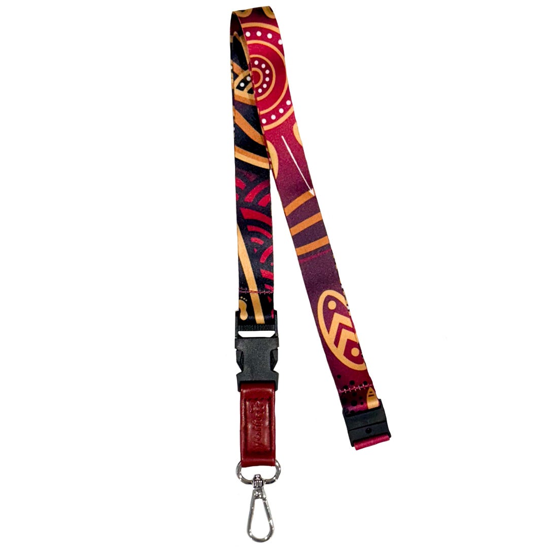 Lanyard - Aboriginal Art - Maroon Warrior - Australia - Etsy