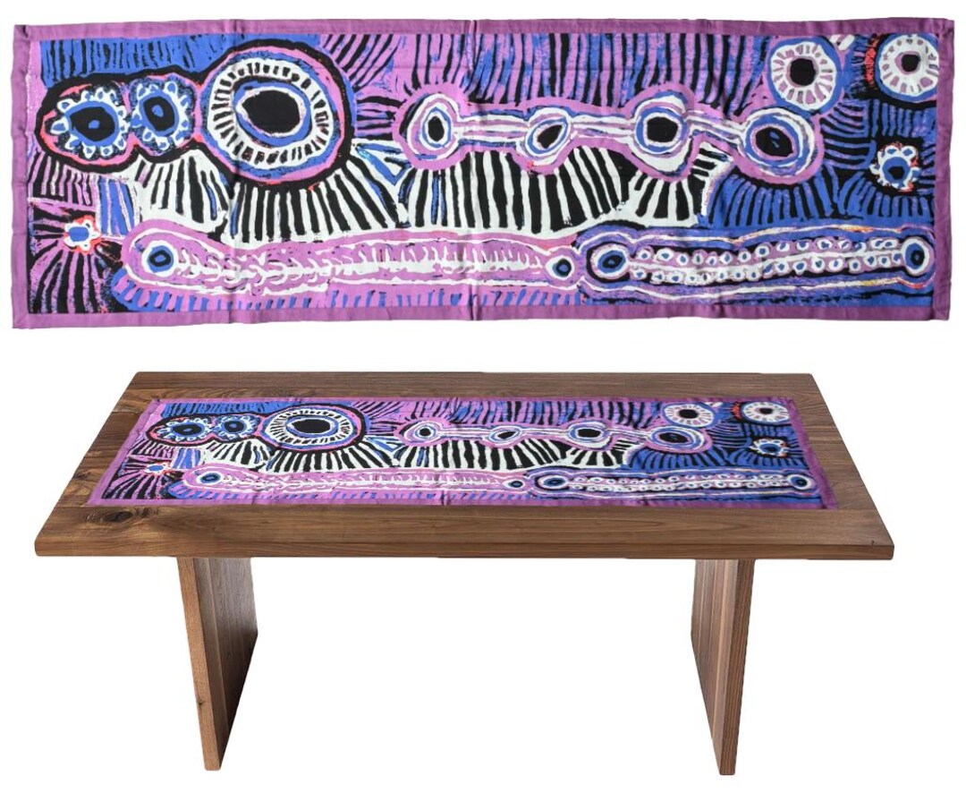 Aboriginal Table Runner 150x45cm Cotton Murdie Nampijinpa Morris ...