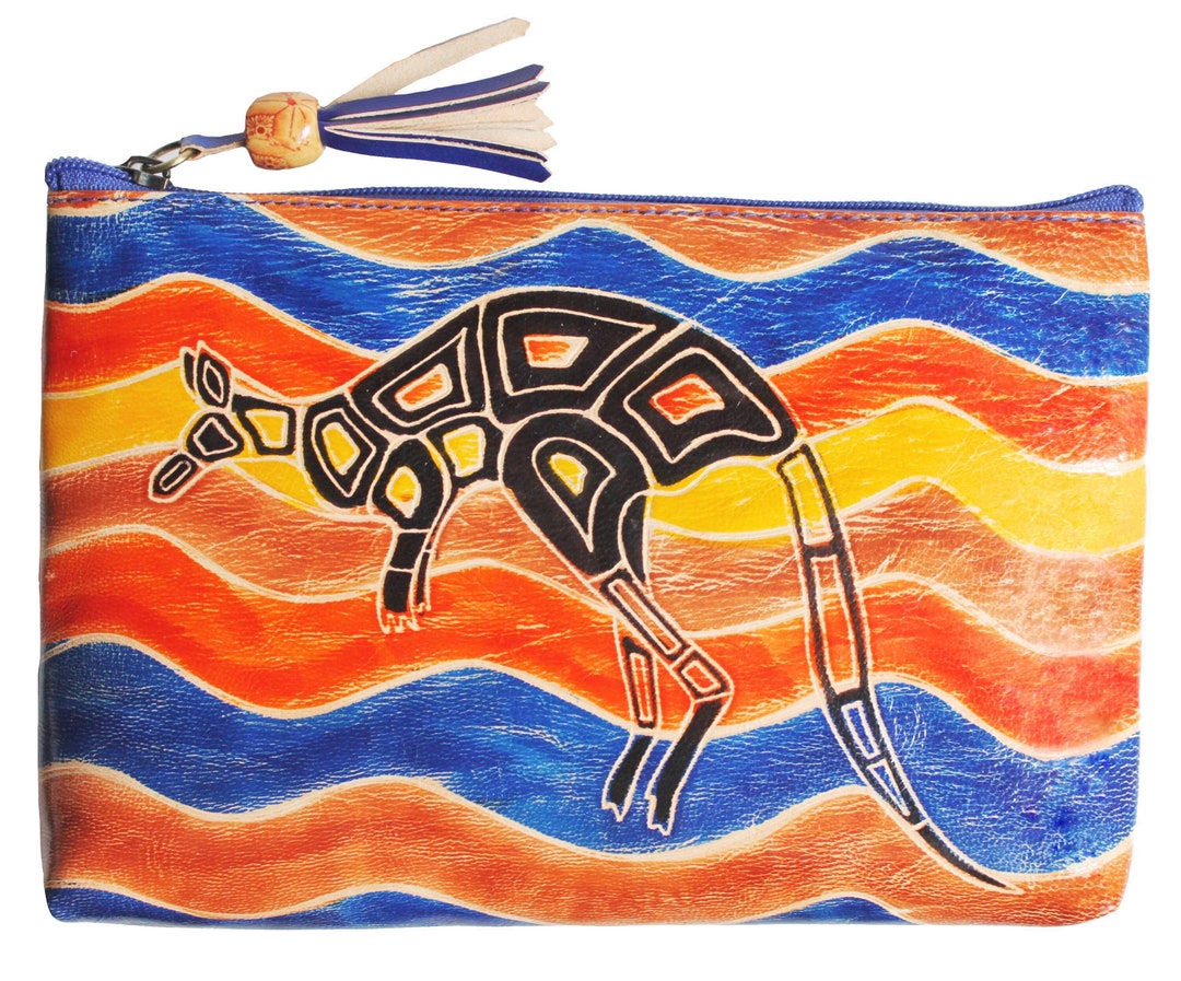Aboriginal Purse, Vanity Case, Wallet Leather Kangaroo, Australian ...