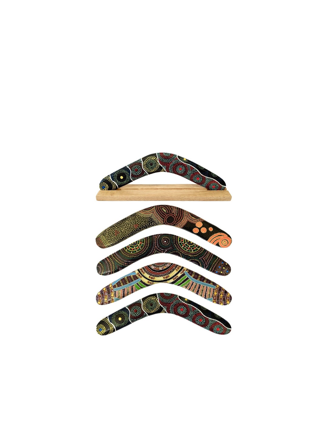 14 / 35cm Boomerang Display Stand gift Boxed Hardwood Western Desert ...