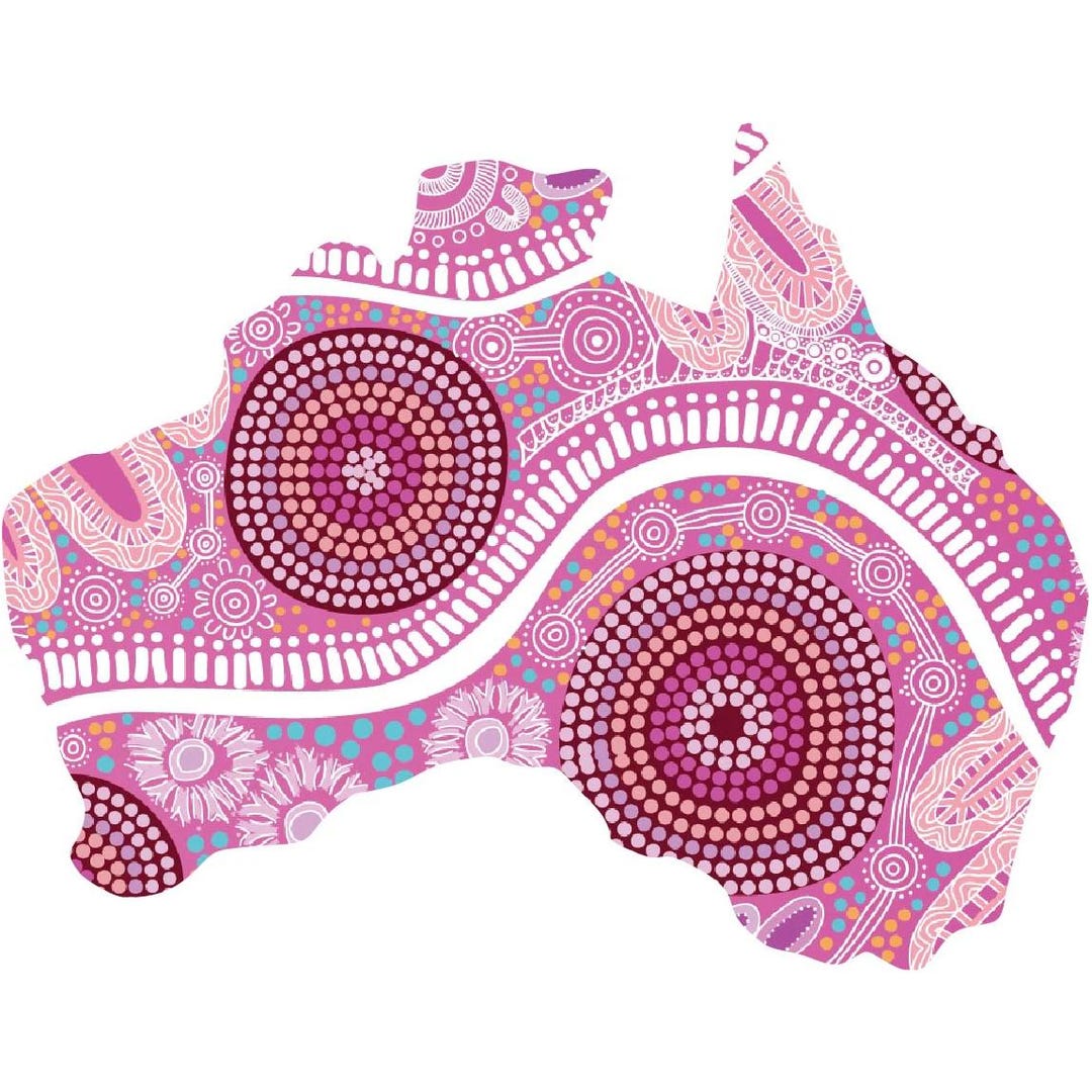 Aboriginal Fridge Magnet - Map of Australia - Made in Australia ...