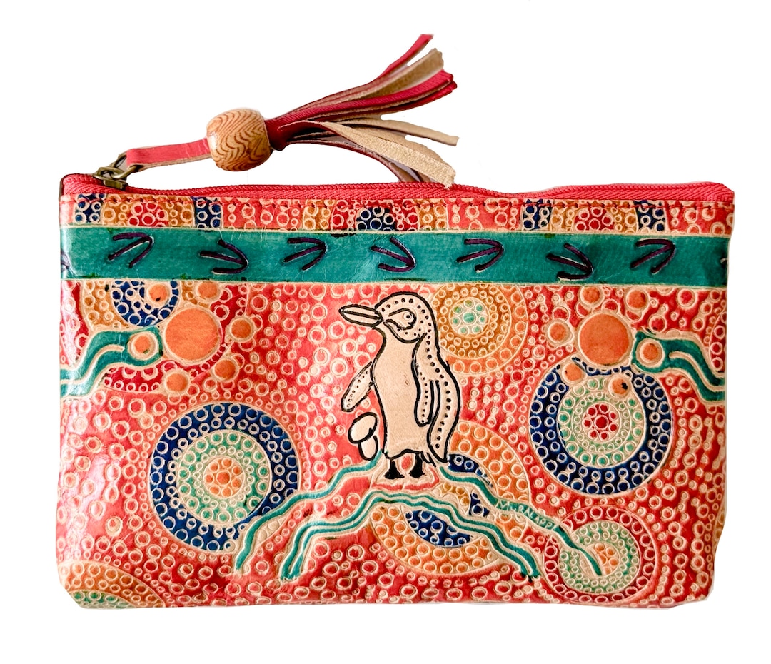 Aboriginal Purse, Vanity Case - Little Penguin, Red - Australia ...