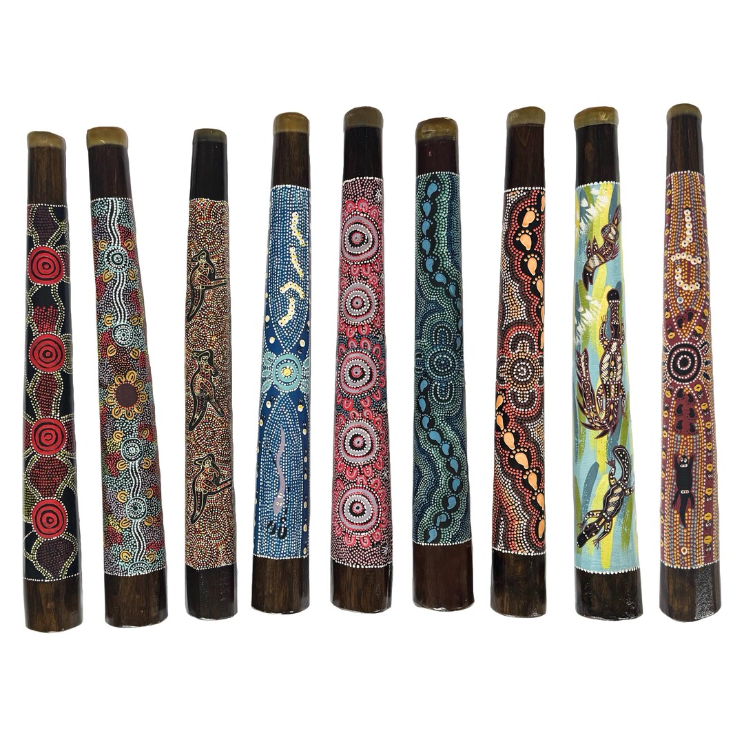 24" / 60cm Hardwood Didgeridoo - Aboriginal Art, Dot Art - Australia, Indigenous, Souvenir, Gift ...