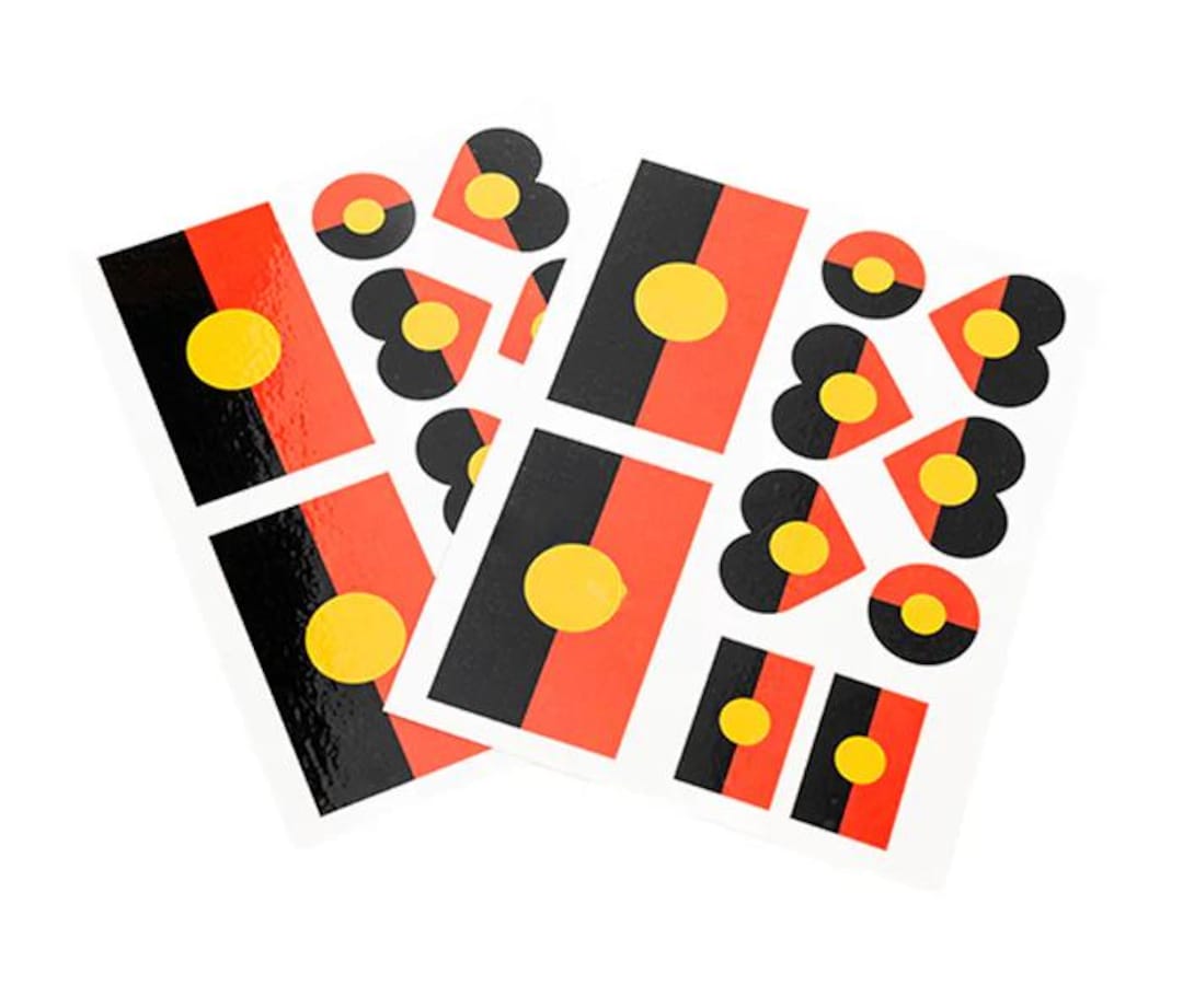 20 X Temporary Tattoos - Aboriginal Flag - Australia, Indigenous ...