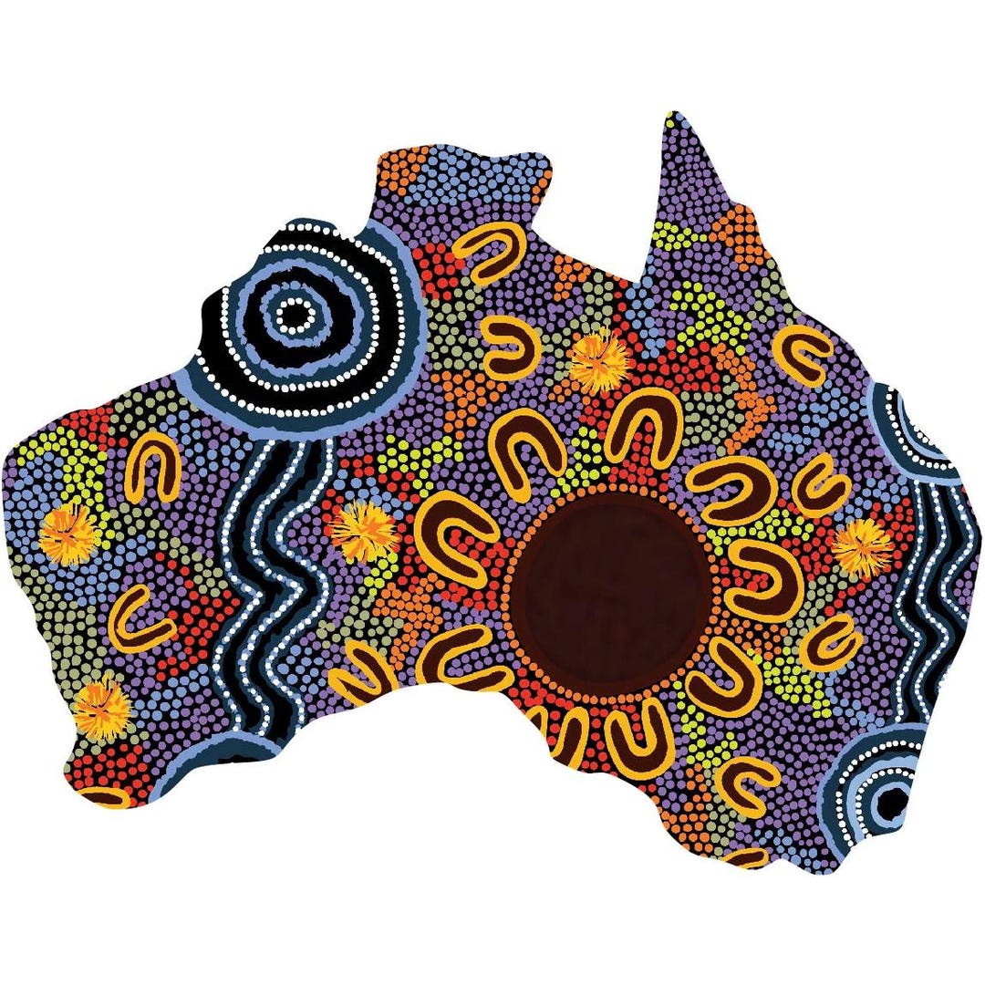 Aboriginal Fridge Magnet - Map of Australia - Made in Australia ...