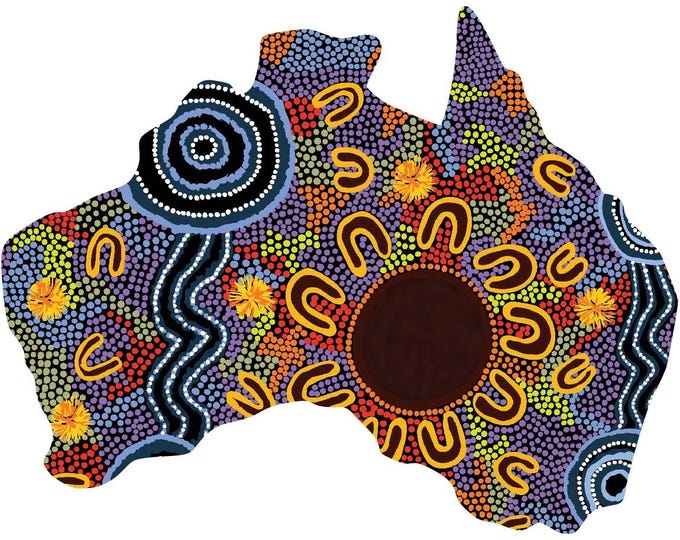 Fridge Magnet - Made in Australia - Aboriginal Art - Map of Australia ...
