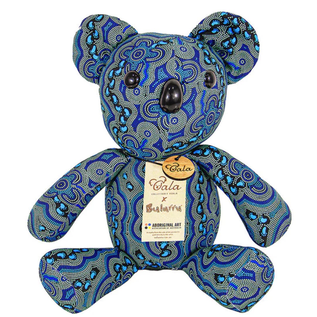 Koala Soft Toy, 29cm - Aboriginal Art - on Walkabout Blue - Australia ...