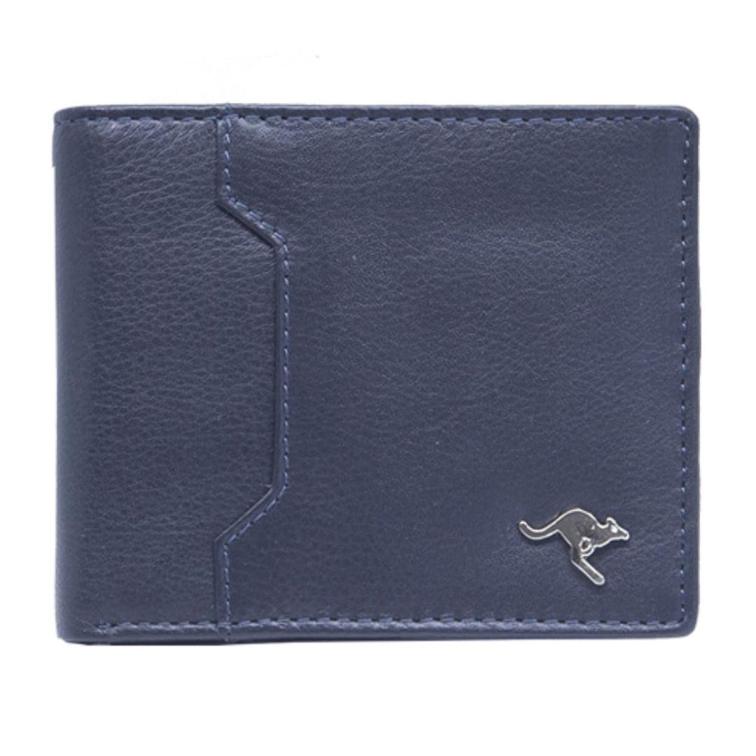 Mens Wallet - Kangaroo - Blue - Aboriginal Art - 100% Leather ...