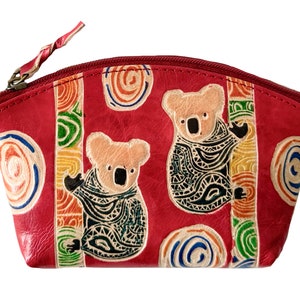 Ladies Coin Purse, Cosmetic Bag, Makeup Bag - Aboriginal Art - Leather ...