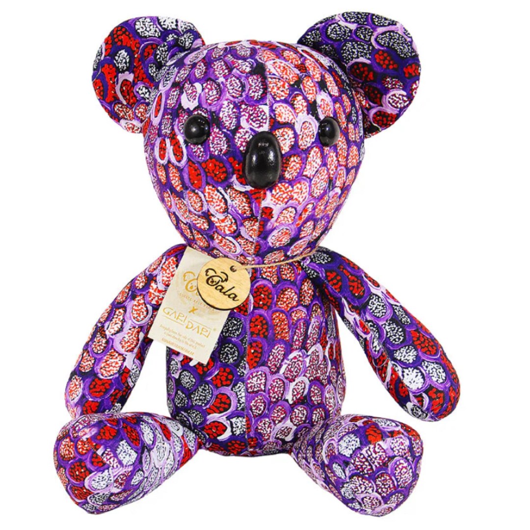Koala Soft Toy, 29cm - Aboriginal Art - Cindy Wallace - Australia, Animal, Souvenir, Collectible ...