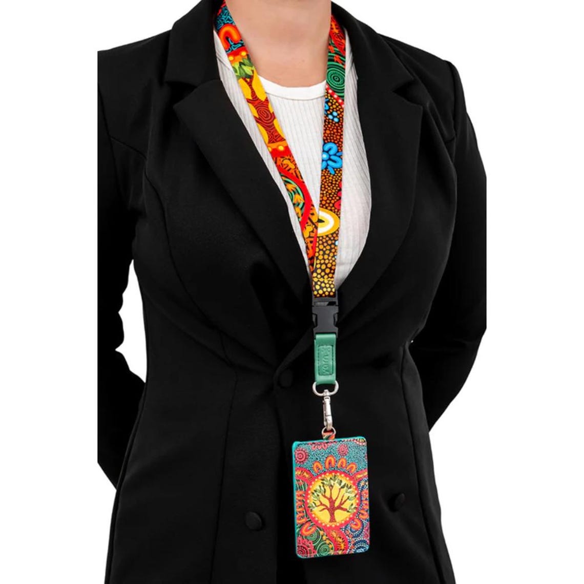 Lanyard & ID Card Holder - Aboriginal Art - Wurung (branches ...