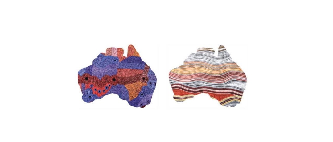 Aboriginal Magnet Made in Australia Aboriginal Art 92mm X 75mm Map of ...