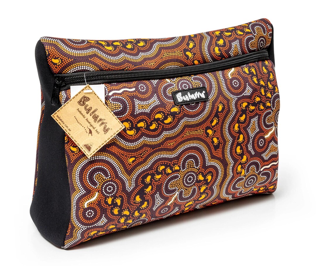 Toiletry Bag, Makeup Bag (large Size) - Aboriginal, Dot Art, Australia ...