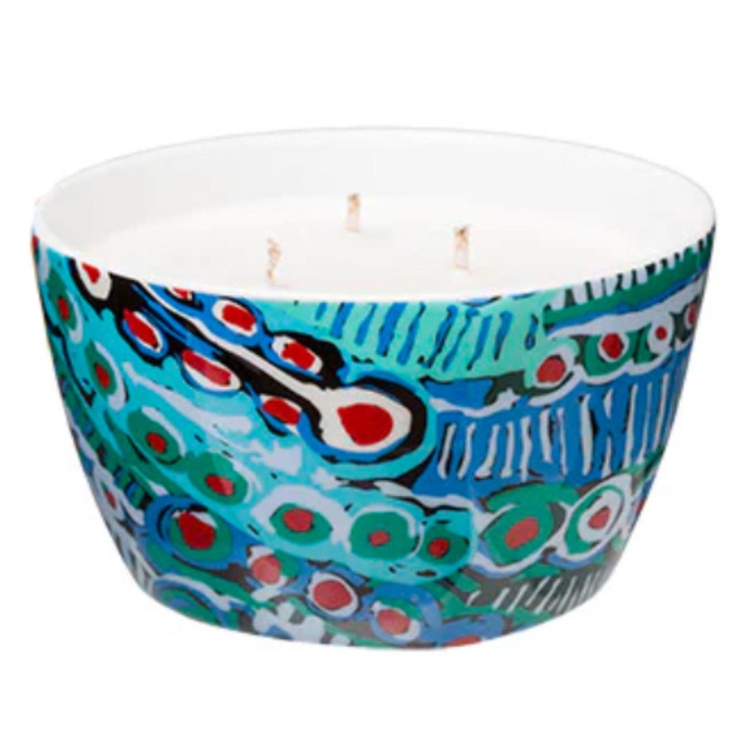 Aboriginal Candle in Fine Bone China Bowl - Scent: Banksia & Bergamot ...