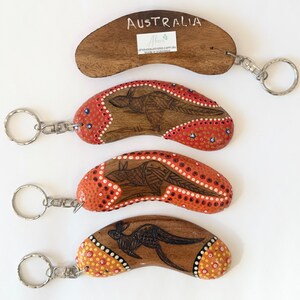 Boomerang Keyring Wooden Aboriginal Art Australia, Indigenous, Souvenir ...
