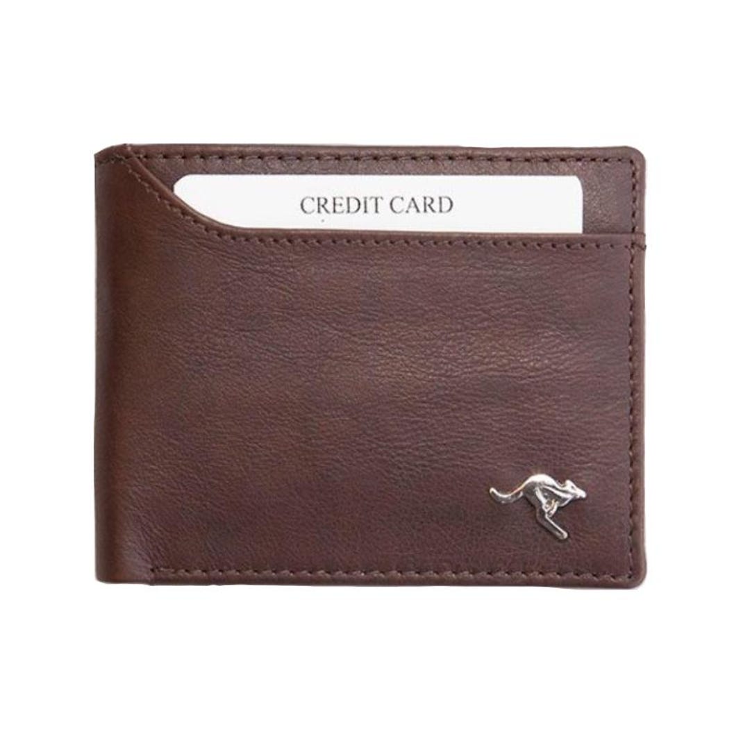 Aboriginal Wallet - Leather - Kangaroo - Dark Brown - Australia ...