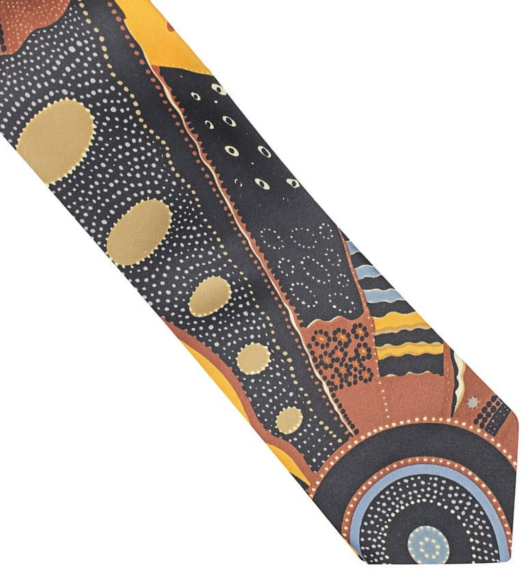 Aboriginal Tie, Men's Tie, Suit Tie Australian Made Norman Cox, Brown ...