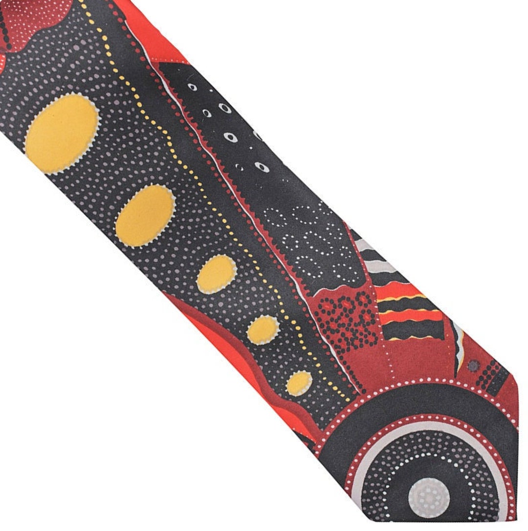 Aboriginal Tie, Men's Tie, Suit Tie - Australian Made - Norman Cox, Red ...